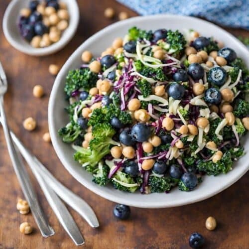 Chopped Kale and Blueberry Salad Recipe - Erin Davis RD